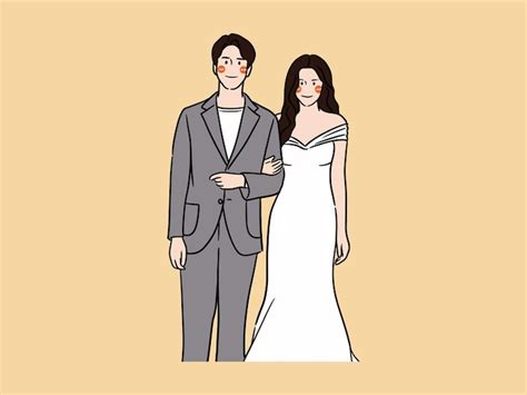 신랑 신부 일러스트 이미지 Freepik에서 무료 다운로드