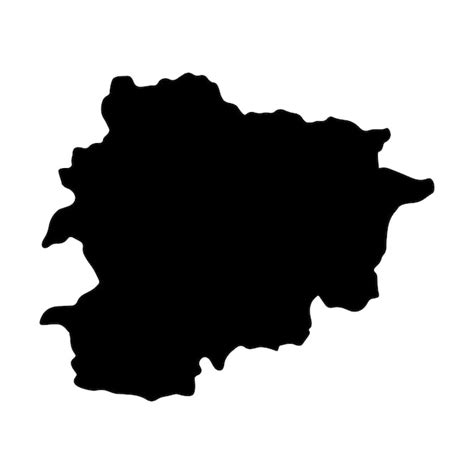 Premium Vector Black Silhouette Of Andorra Country Map Vector