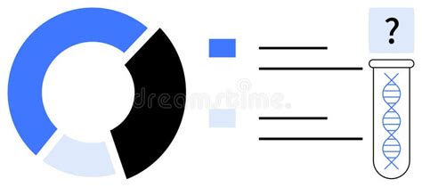 Pie Chart Analysis Representing Genetic Data Insights With Test Tube