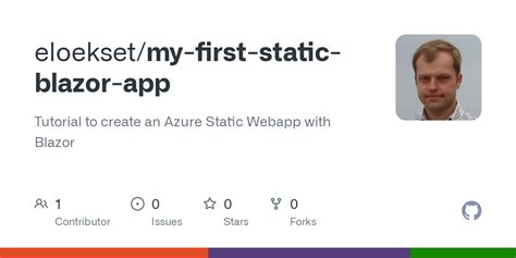 github eloekset my first static blazor app tutorial to create an