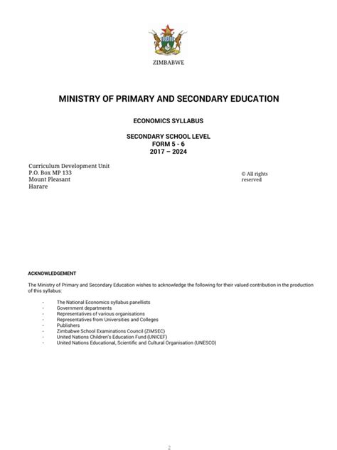 A Level Syllabus Pdf Supply Economics Economics