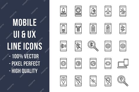 Premium Vector A Set Of Icons For Mobile Using Ux And Dc Icons