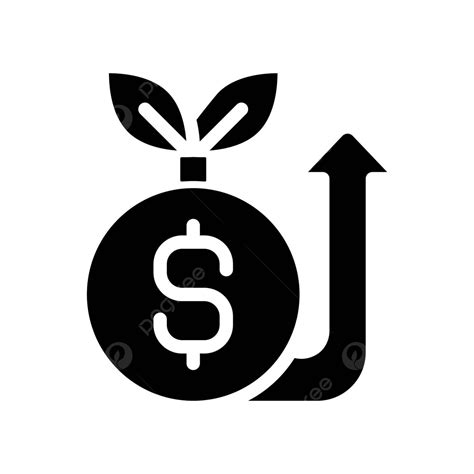 Raising Money Black Glyph Icon Clipart Negative Space Dollar Vector