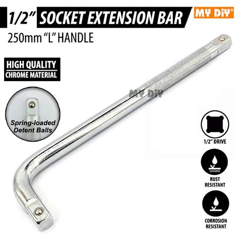 Mydiyhomedepot Chrome 1 2 Drive L Handle Extension Socket Sliding