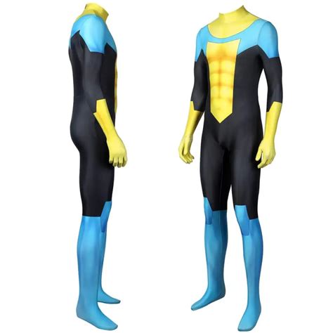 Invincible Mark Grayson Cosplay Costume Superhero Yellow Jumpsuit Mask