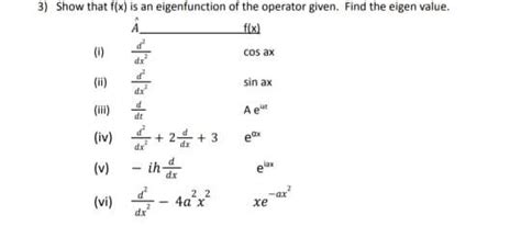 solved 3 show that f x is an eigenfunction of the operator