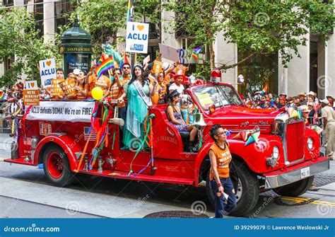 San Francisco Pride Parade Aclu Fire Truck Float Editorial Stock Image