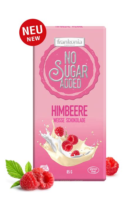 Купить Шоколад без глютена и без сахара Белый с кусочками малины Himbeere Weisse Schokolade