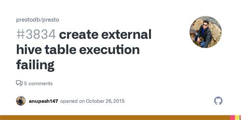 create external hive table execution failing · issue 3834 · prestodb