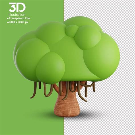 Premium Psd Tree Amp Plant 3d Bayan 3d Realistic Render Gardening