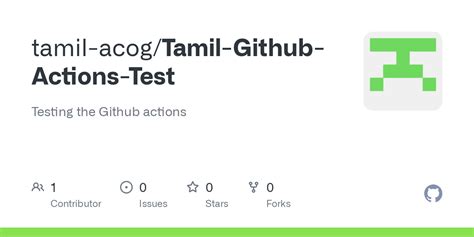 Github Tamil Acog Tamil Github Actions Test Testing The Github Actions
