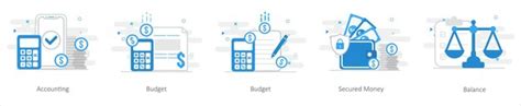 Premium Vector A Set Of 5 Mix Icons As Accounting Budget Secured Money
