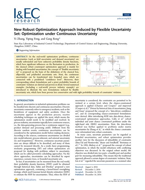 PDF New Robust Optimization Approach Induced By Flexible Uncertainty Set Optimization Under