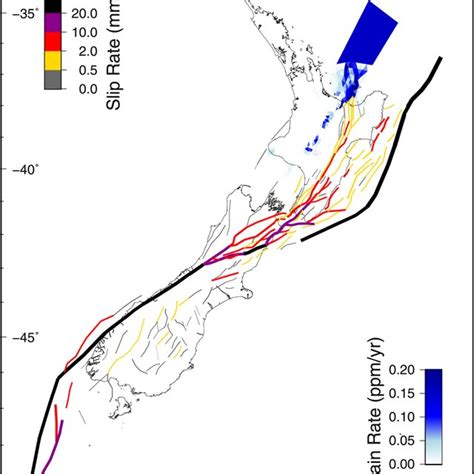 Slip‐rate And Strain‐rate Observations Used In The Model Faults Are Download Scientific