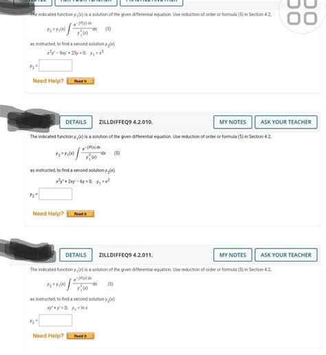 solved y2 y1 x ∫y12 x e−∫p x dxdx as instructed to find a