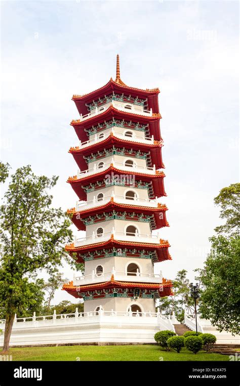 The 7 Storey Chinese Pagoda In Singapores Jurong Lake Gardens Public