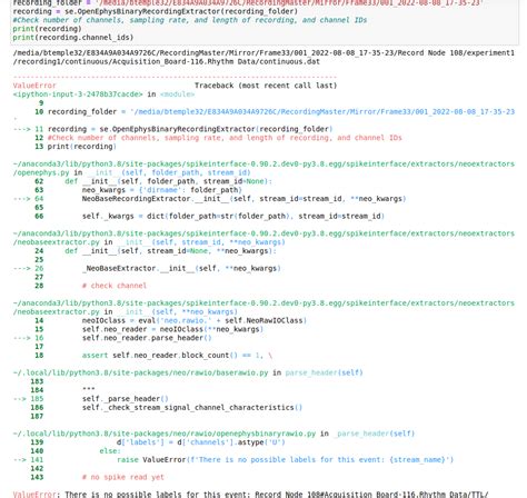Recent Trouble Loading OpenEphys Data Issue SpikeInterface Spikeinterface GitHub
