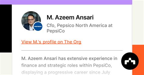 M Azeem Ansari Cfo Pepsico North America At Pepsico The Org