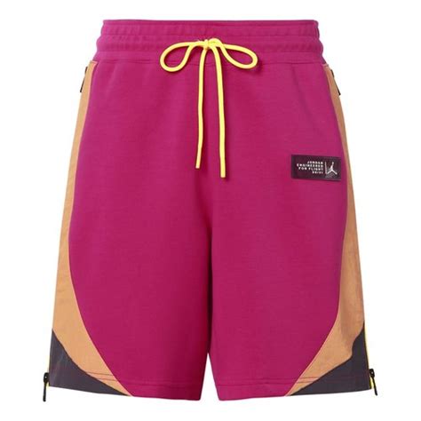 Air Jordan Side Zipper Logo Label Lacing Straight Shorts Pink Cz4823 615 Solesense