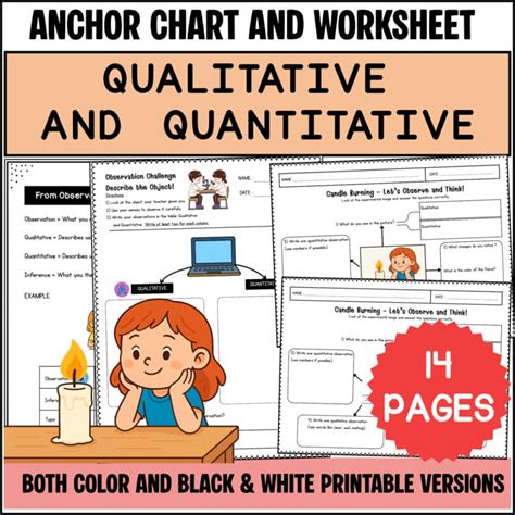 Qualitative And Quantitative Observations Anchor Chart And Worksheet