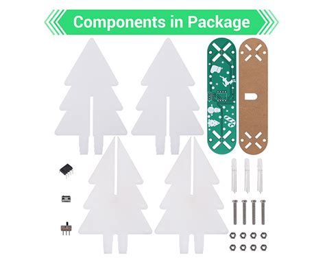 automatic flicker led acrylic xmas tree diy kit from icstation on tindie
