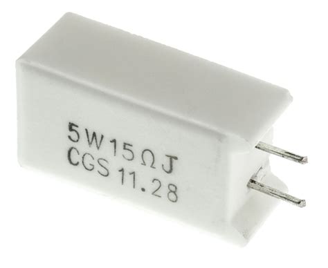 Te Connectivity 15Ω Wire Wound Resistor 5w ±5 Sqmw515rj Rs