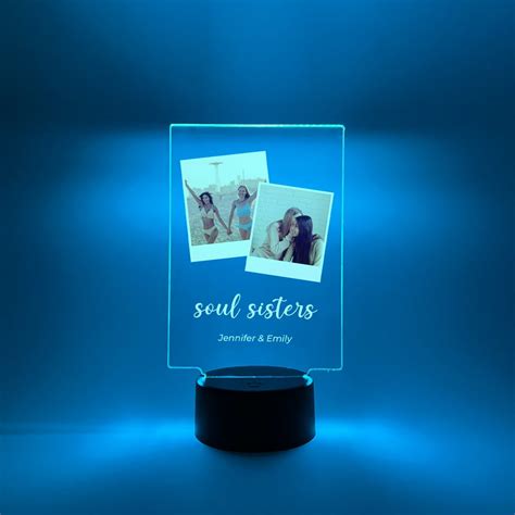 Custom Personalized Photo Picture Led 16 Colors Light Up Lamp Stand