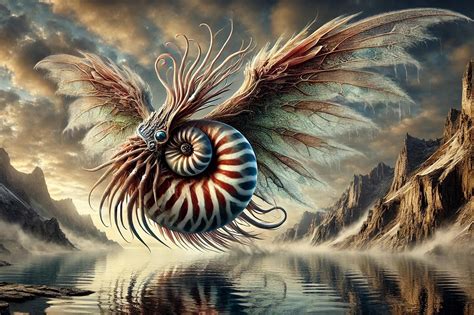 Download Ai Generated Nautilus Flying Royalty Free Stock