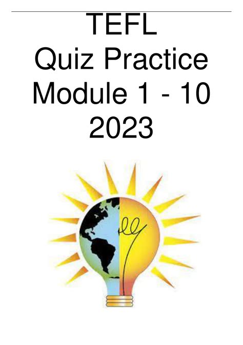 100 Pass Tefl Exam Practice Questions And Answers Module 1 10 Tefl Certification Stuvia Sa