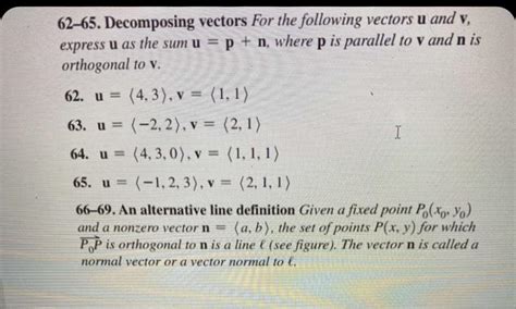 Solved 6265 Decomposing Vectors For The Following Vectors