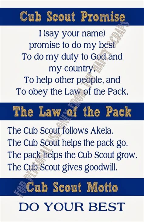 Cub Scout Law Printable