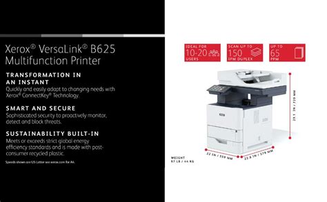 Xerox Versalink B625 Multifunction Printer Print Scan Copy Fax Laser All In One Amazon Ca
