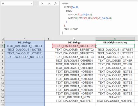 Trying To Identify Strings That Were Segmented From One Db To Another
