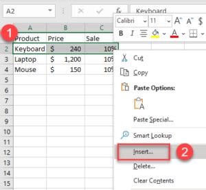 How To Insert And Shift Cells Down In Excel Google Sheets Automate Excel