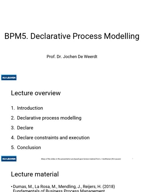 Bpm5 Declarative Process Modelling1 Pdf Programming Paradigms