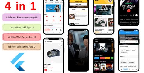 4 In 1 Flutter App UI Template In Flutter Flutter Code Market