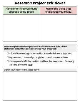 Research Process Exit Ticket By Research Backed Resources TPT