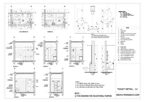 Toilet Block 2d Cad Working Detail Plan N Design 47 Off