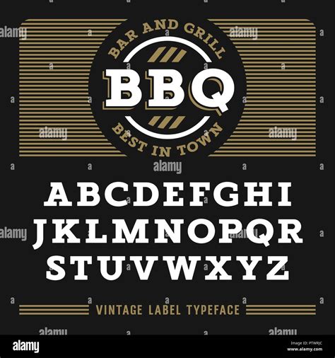 Handmade Retro Font Slab Serif Stock Vector Images Alamy