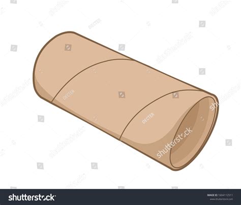 Toilet Paper Roll Empty Cartoon Tissue Ilustración De Stock 1604112511