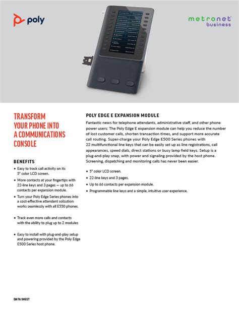 Metronet Business Polycom Data Sheet E Expansion