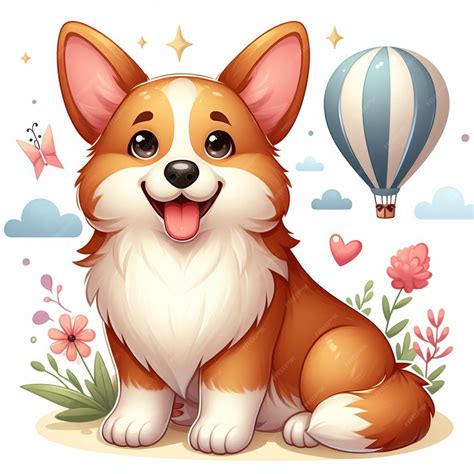 Premium Vector Cute Corgi Dogs Vector Cartoon Illustration