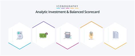Analytic Investment And Balanced Scorecard 25 Flat Icon Pack Including