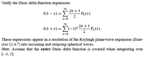Verify The Dirac Delta Function Expansions δ1 X ∑n0∞2n 12