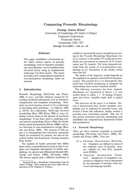 Pdf Computing Prosodic Morphology