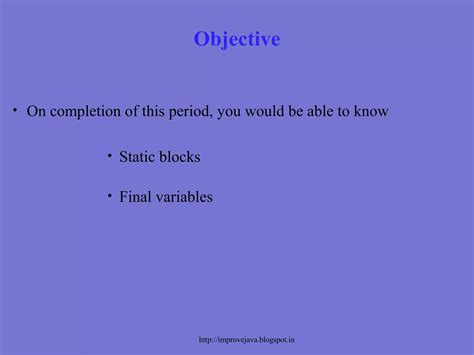 Static Blocks Final Variables 19 Programming Languages Computing