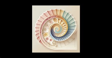 Coral Sacred Fibonacci Style Spiral Infographic Abstract Fibonacci Magnet Teepublic