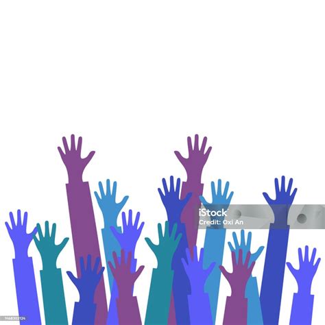 그룹은 인간의 팔과 손을 들었습니다 다양성 다민족 인종 평등 다른 문화와 민족의 남성과 여성 공존의 조화 다문화 커뮤니티 통합 모임에 대한 스톡 벡터 아트 및 기타 이미지