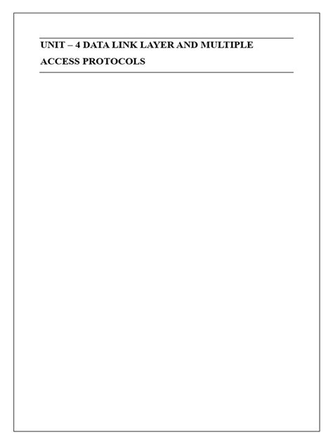 Jamia Bca Ii Data Communication And Computer Networks Basics Unit Iv Pdf Error