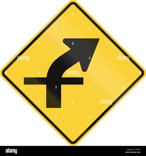 United States MUTCD Warning Road Sign Intersection In Curve Stock Photo Alamy